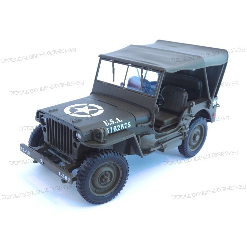 Jeep Willys MB 1-4 Ton US Army Truck 1942 closed roof, WELLY 1/18 scale