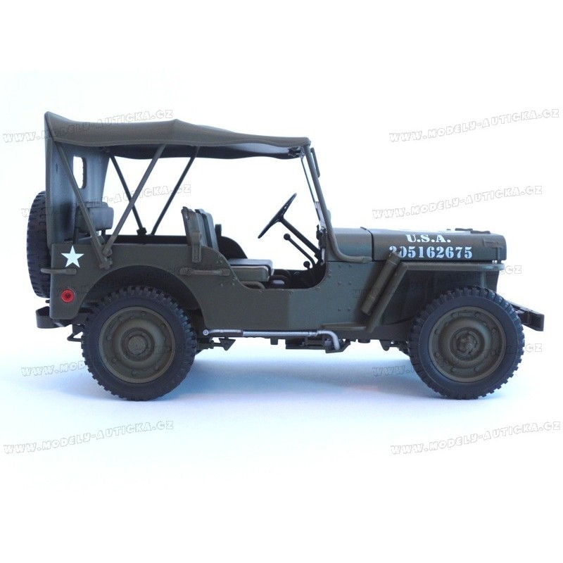 Jeep Willys MB 1-4 Ton US Army Truck 1942 closed roof, WELLY 1/18 scale
