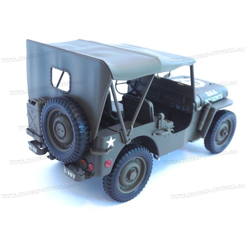 Jeep Willys MB 1-4 Ton US Army Truck 1942 closed roof, WELLY 1/18 scale